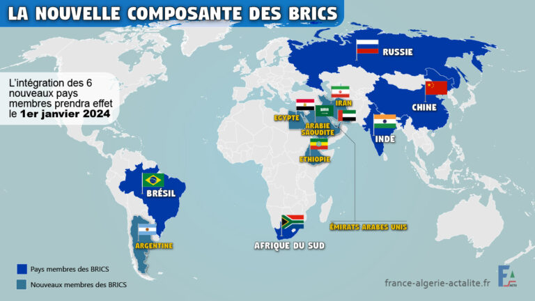 Impressionnante carte géographique des BRICS + – France Algérie Actualité
